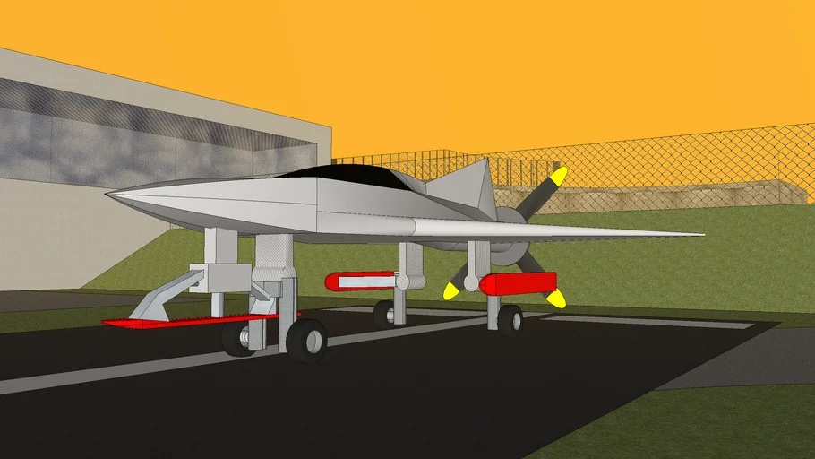 amphibious delta wing propeller plane | 3D Warehouse