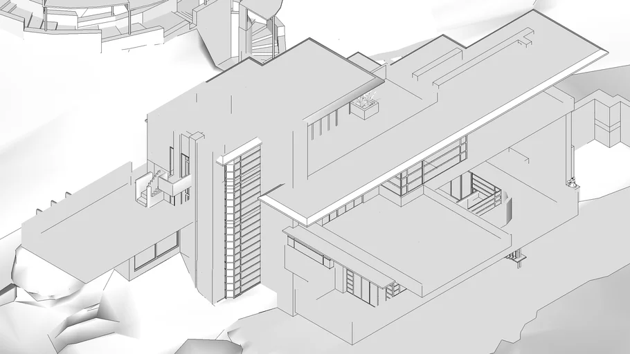 Falling water in white | 3D Warehouse