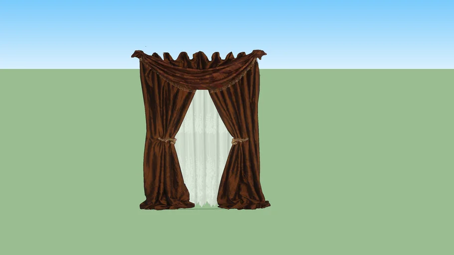 2d curtains with sheers | 3D Warehouse