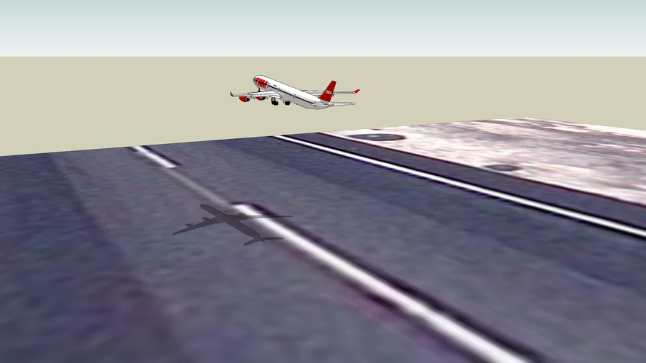 A340-500 com Flaps Acionados | 3D Warehouse