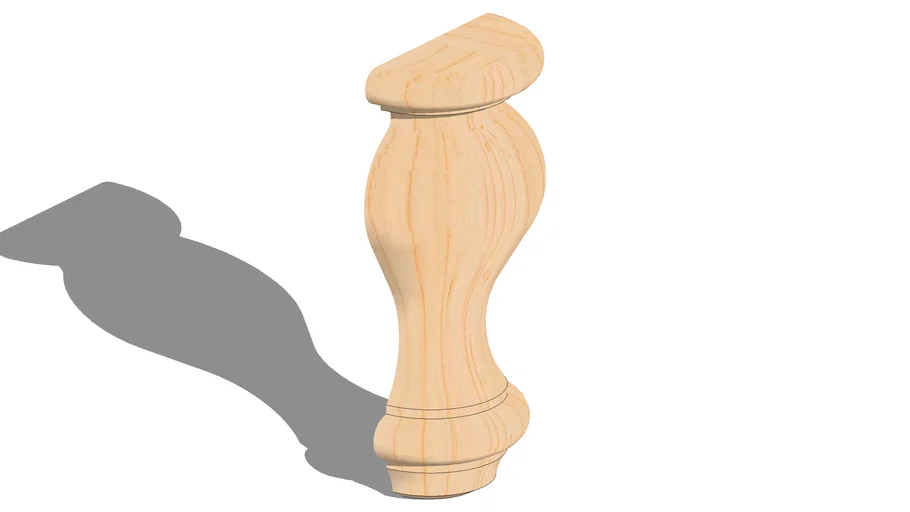 01704110-2 Madison Bun Foot - Split ( 3' x 1.438' X 6.125' ) | 3D Warehouse