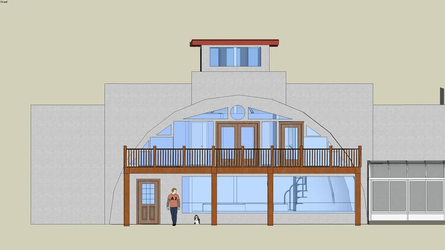 Green Energy Efficient Earth Shelter Home of Sustainable Design | 3D ...