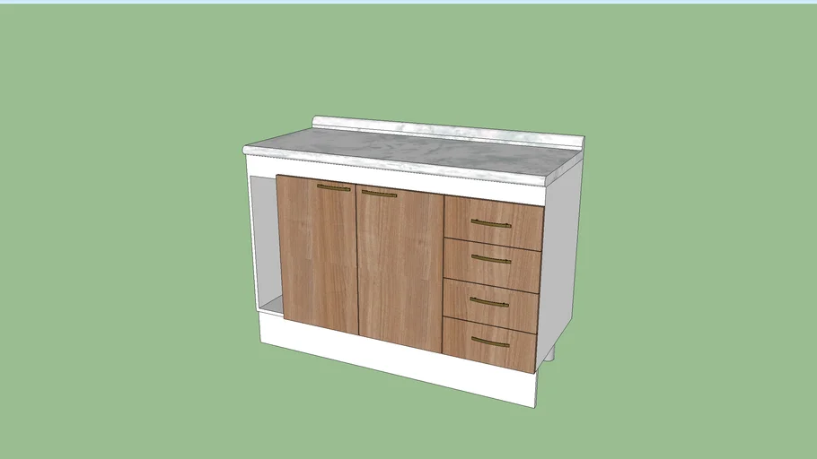 Mueble Base 2 puertas 4 cajones canela Italinea | 3D Warehouse