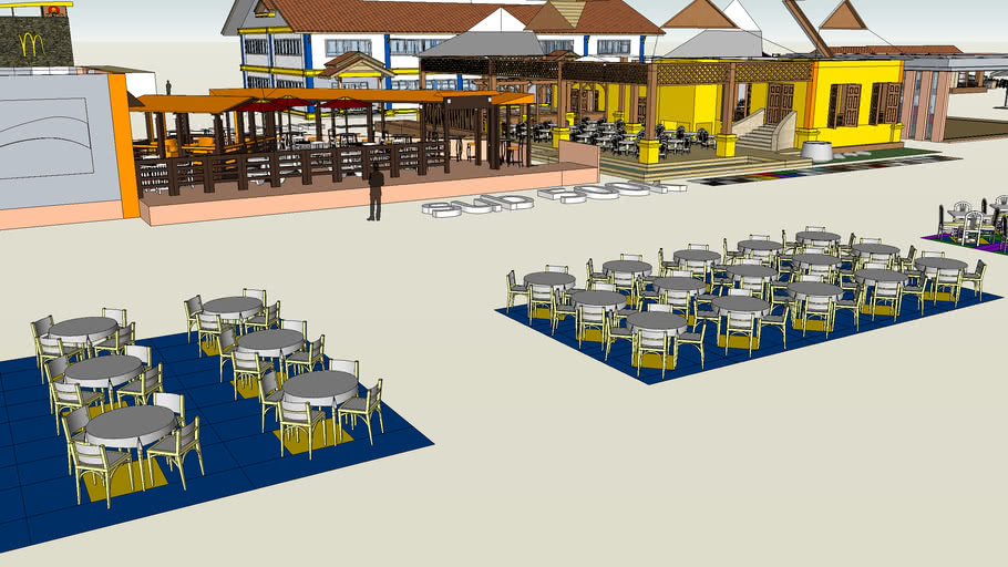 Restaurants, FOH common seating arrangements props | 3D Warehouse