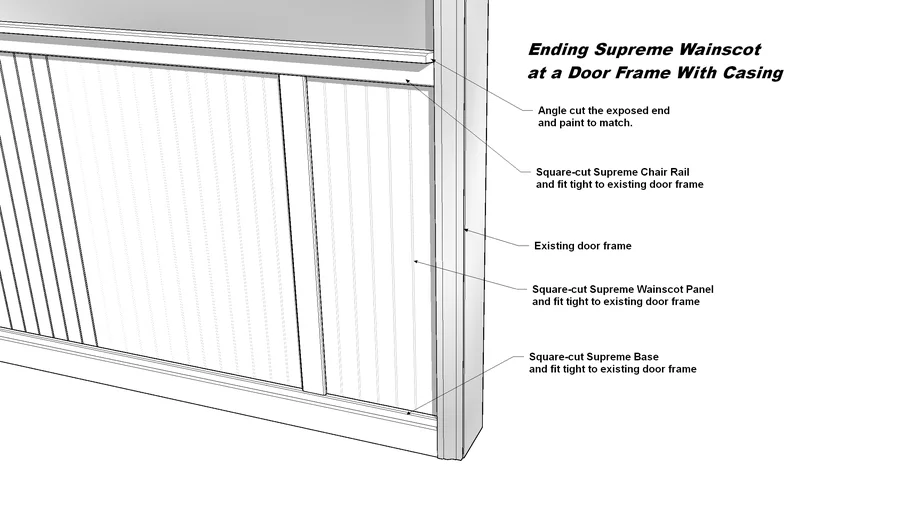 Supreme Wainscot Special Condition - Ending @ Door Casing | 3D Warehouse
