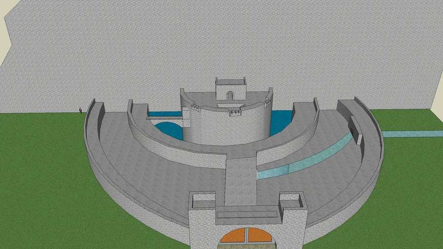Castle with a huge moat | 3D Warehouse