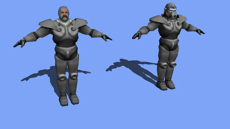 Fallout II classic T51 power armor (low poly) | 3D Warehouse