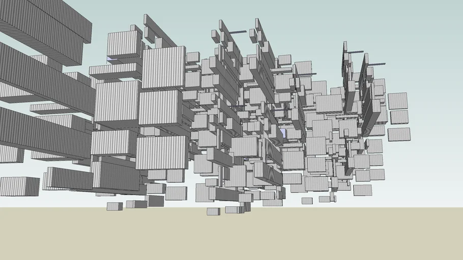 A cube-shaped spaceship fleet. | 3D Warehouse