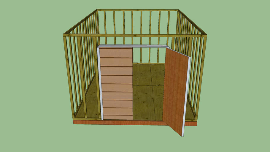 Structure cabanon 12x16 sans toit | 3D Warehouse