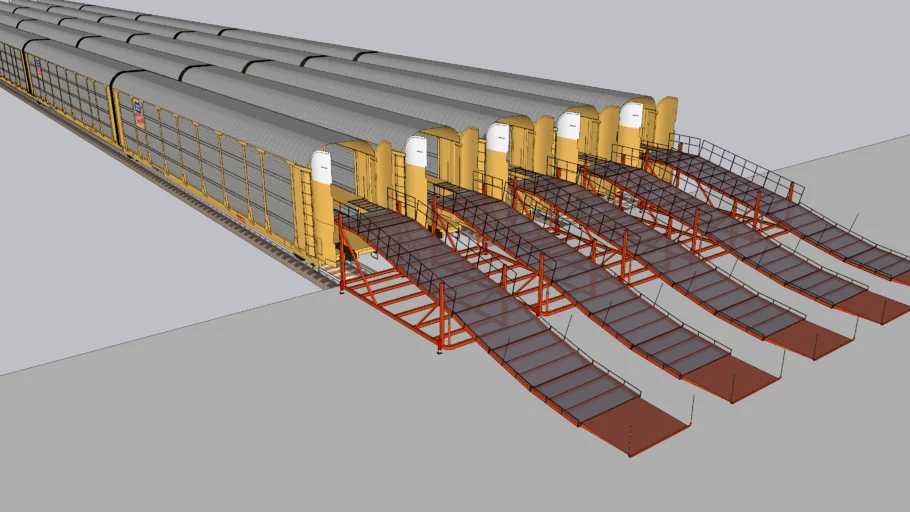 Auto-rack with ramp | 3D Warehouse