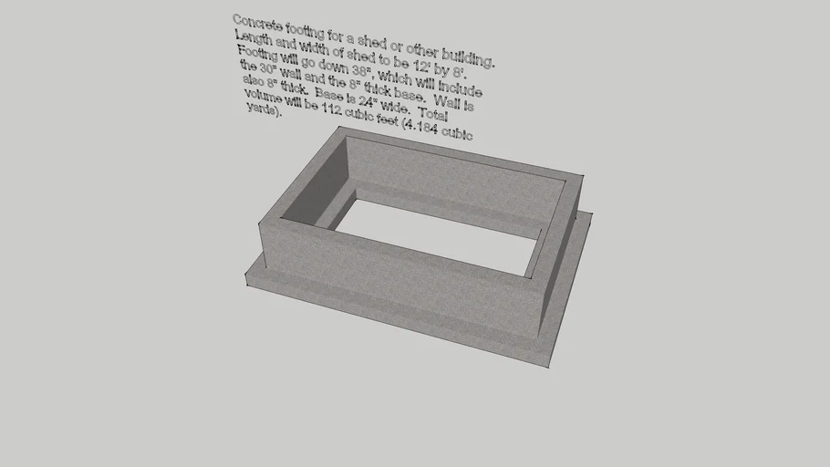 Concrete Footing for Small Out Building | 3D Warehouse