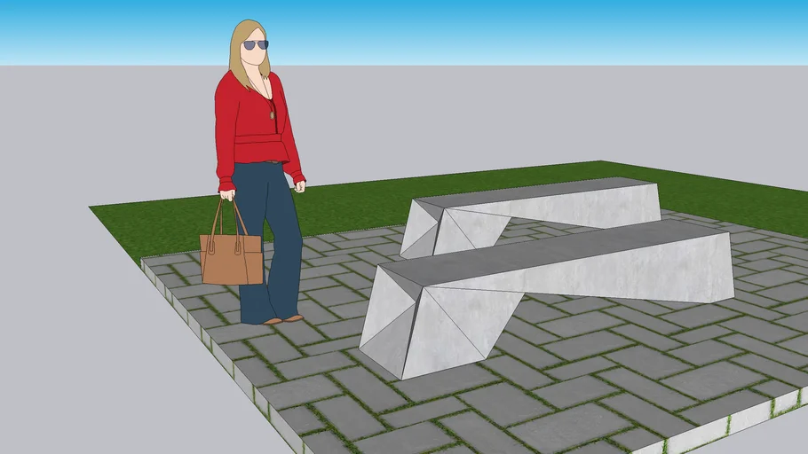 MOBILIARIO URBANO, BANCA DE CONCRETO | 3D Warehouse