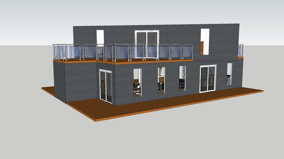 Sketchup Container Home Design Container House 3D Model By Zyed