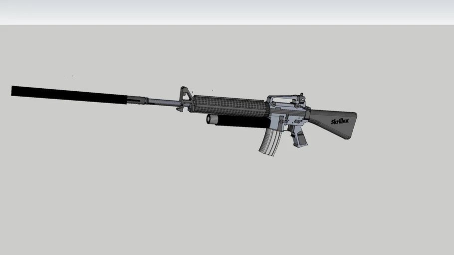 M16 silenced with M203 grenade launcher | 3D Warehouse