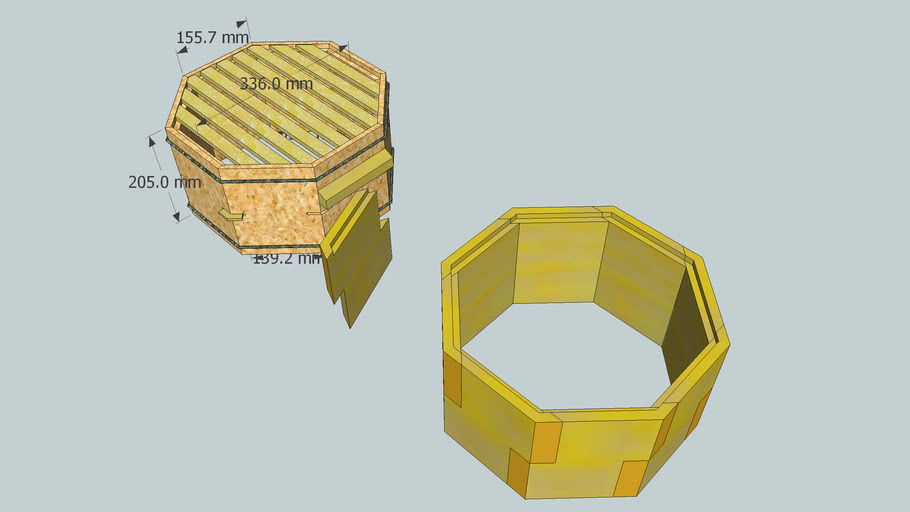 Warre octagon hive box | 3D Warehouse