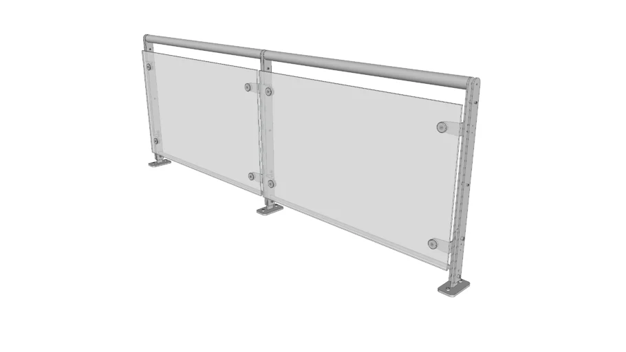 Detailed Glass Panel Railing | 3D Warehouse