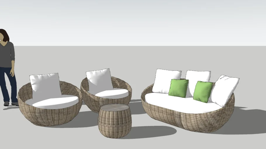 Akai round modern outdoor set | 3D Warehouse