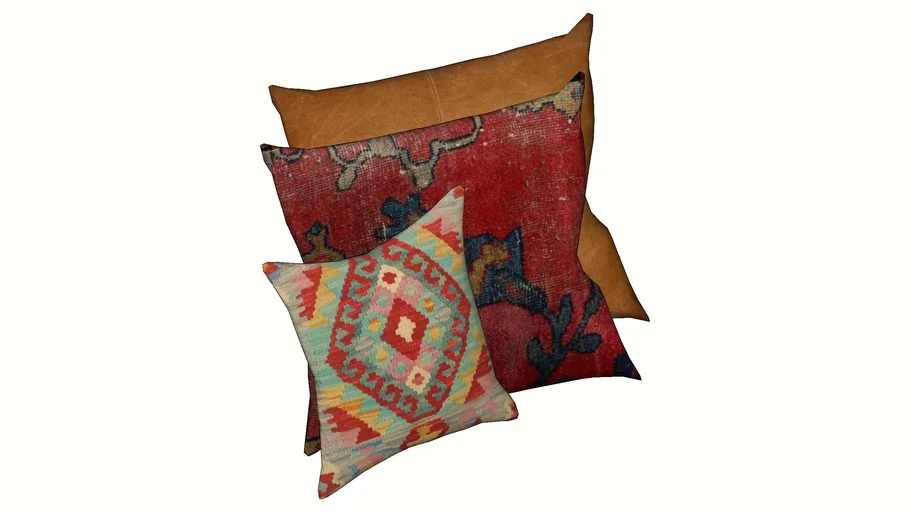 MIXED RUSTIC DECORATIVE PILLOWS | 3D Warehouse