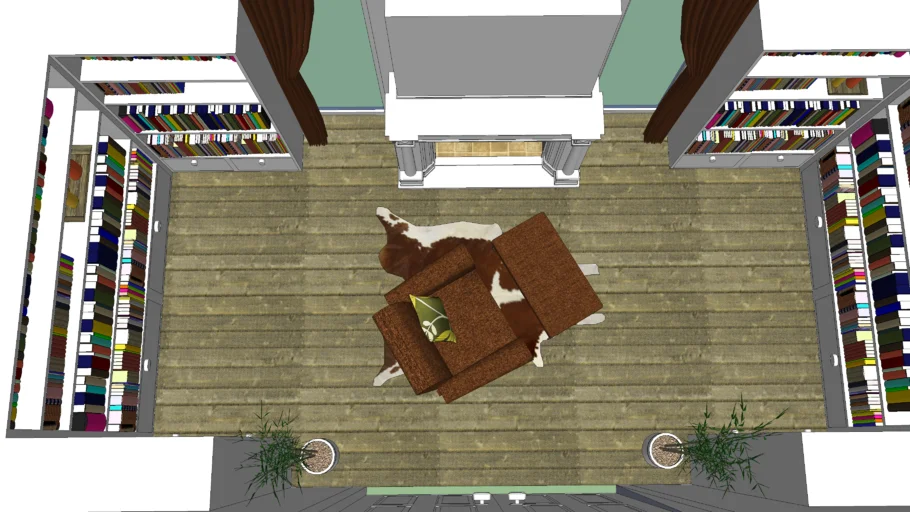 luxurious home library | 3D Warehouse