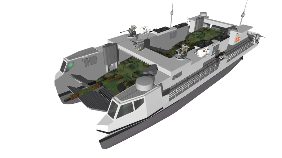 FRENCH+NAVY+EDAR+L+CATAMARAN+LANDING+CRAFT | 3D Warehouse