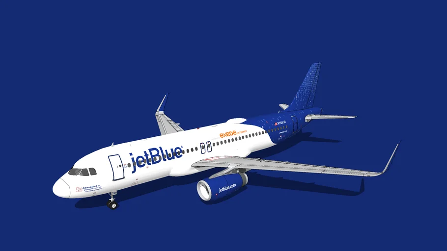 JetBlue Airways Airbus A320-232(WL) (Binary Connected to BLUE) | 3D ...