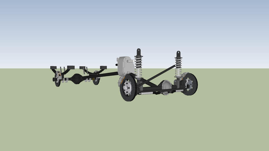 straight axle truck drivetrain | 3D Warehouse
