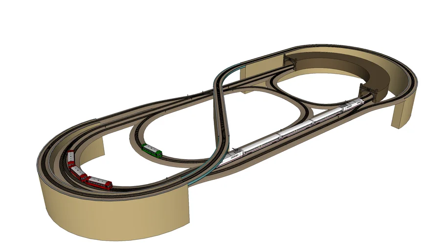 Test track for fifth Beta of my railroad plugin | 3D Warehouse