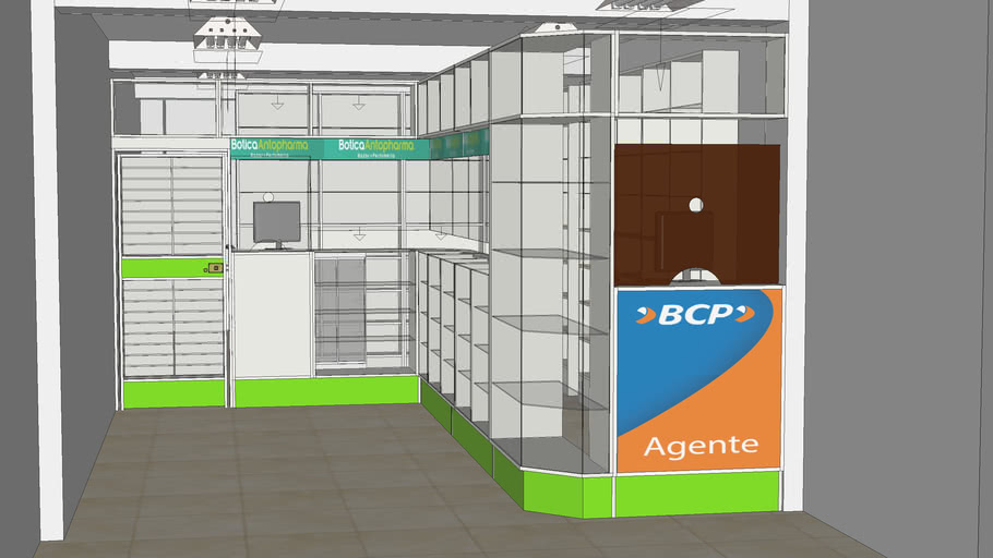 Mueble Melamina para Botica / Farmacia | 3D Warehouse