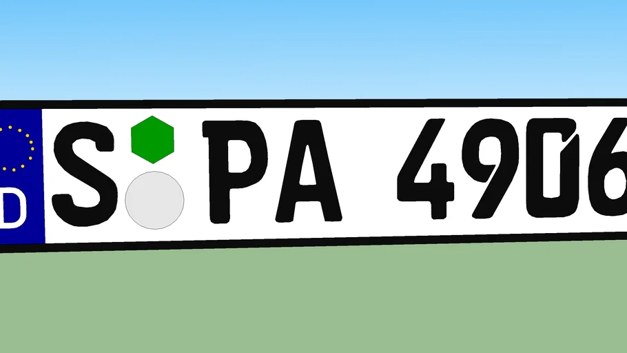 German Number Plate | 3D Warehouse