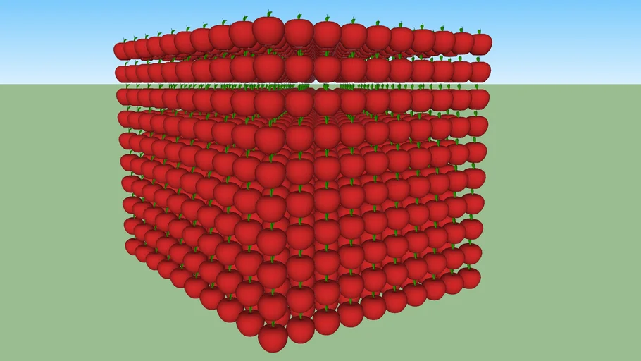 1000 Apple 10x10x10 Cube | 3D Warehouse