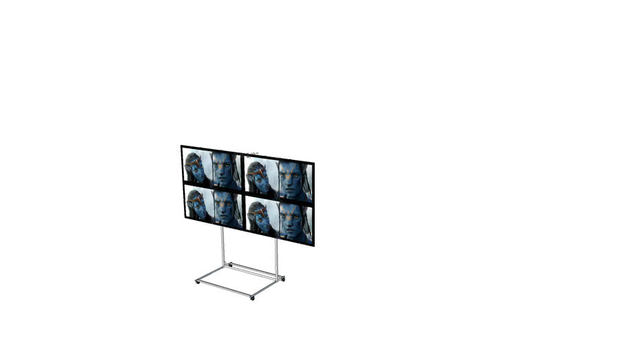 55 inch 2x2 video wall with rolling stand | 3D Warehouse