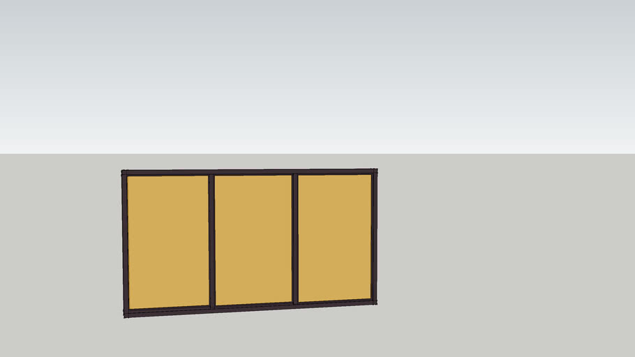 SLIDING WINDOW X3 + DOOR GOLD GLASS ALUMINIUM FRAME | 3D Warehouse