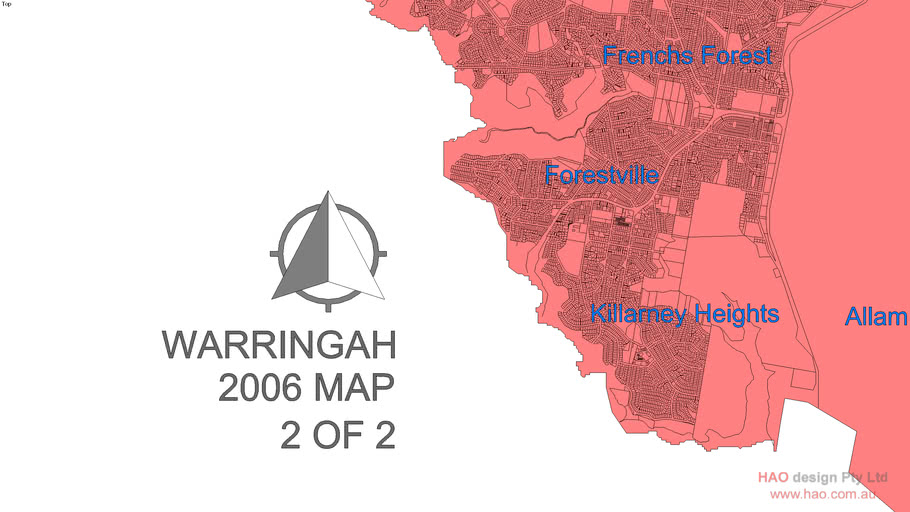 Warringah Subdivision Map (2 OF 2), Sydney, New South Wales, Australia ...