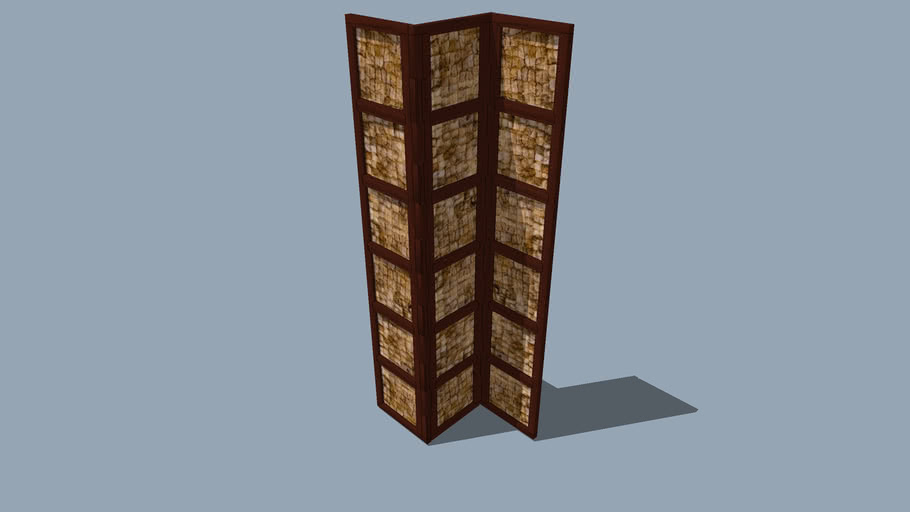 3 Panel Folding Screen w/ Interlocked Frames | 3D Warehouse