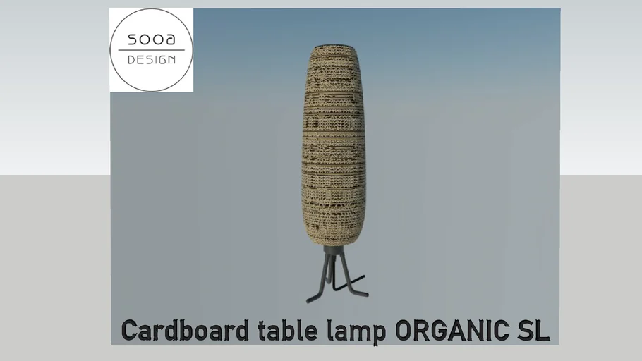 Cardboard table lamp ORGANIC SL - SOOA DESIGN | 3D Warehouse