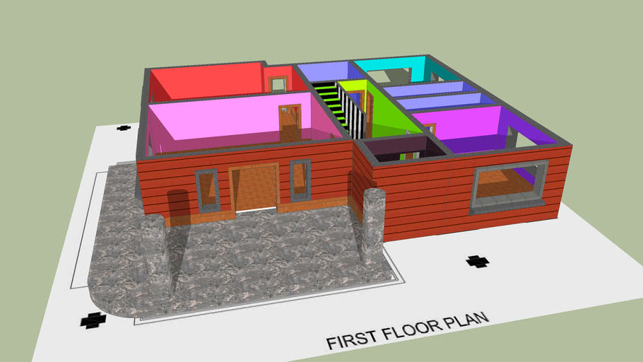 Semi-detailed House (without roof) | 3D Warehouse
