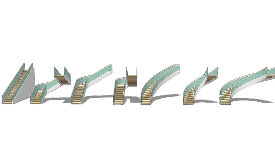 Various style stairs | 3D Warehouse