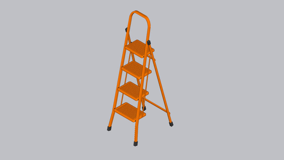 Tangga Lipat / Folding Stairs / Step Ladder / Orange | 3D Warehouse