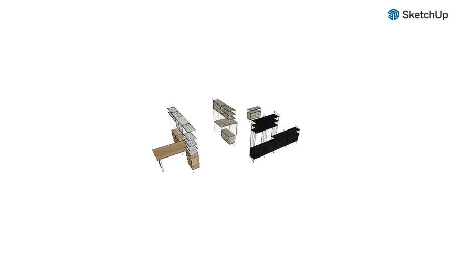 String furniture system - String Works desk | 3D Warehouse