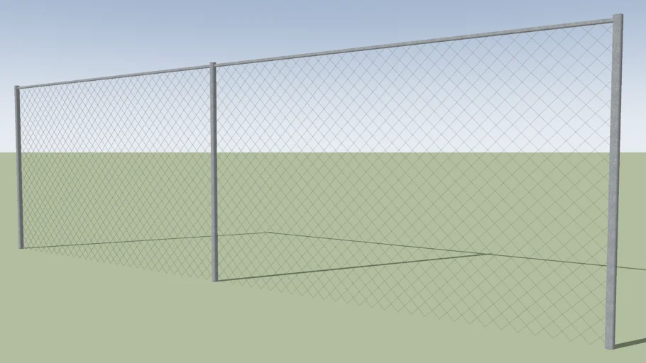 6' H x 10' W Chain Link Fence | 3D Warehouse