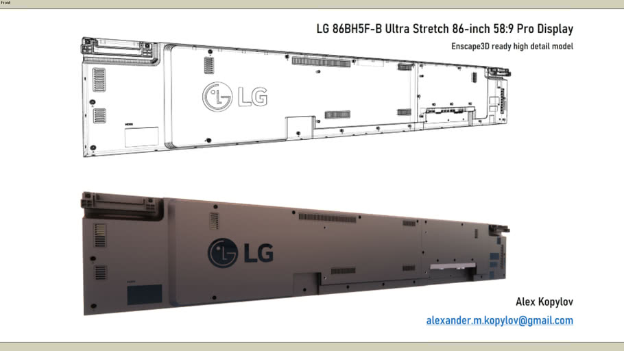 LG 86BH5F-B Ultra Stretch 86-inch 58:9 Pro Display | 3D Warehouse