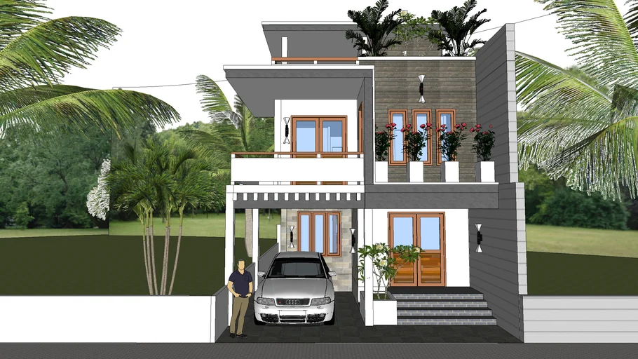 Rumah minimalis 7x15 m | 3D Warehouse
