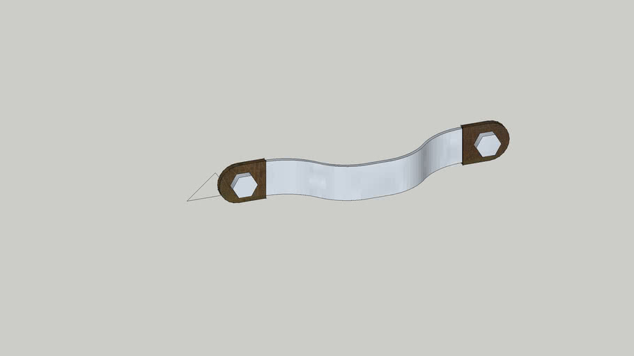 Metal Handle With Leather Wrapped End Caps | 3D Warehouse