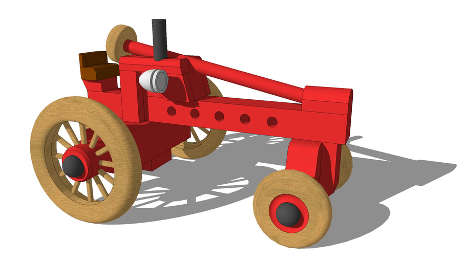 Old+Garden+Tractor+Wood+Toy.skp | 3D Warehouse