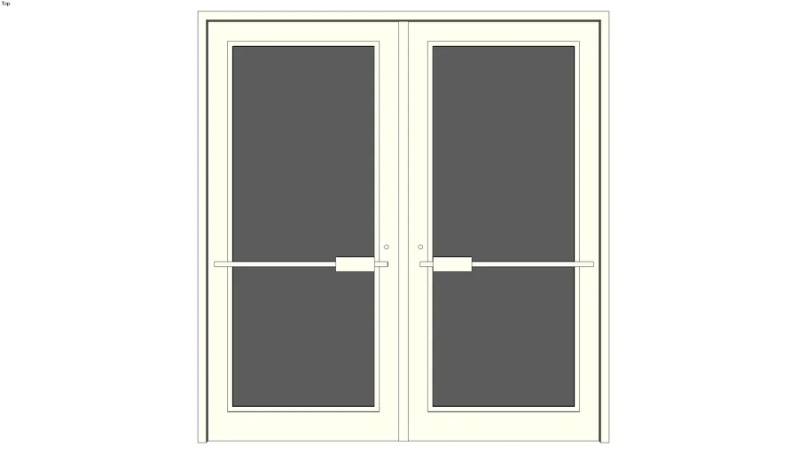 Double glass door in frame | 3D Warehouse