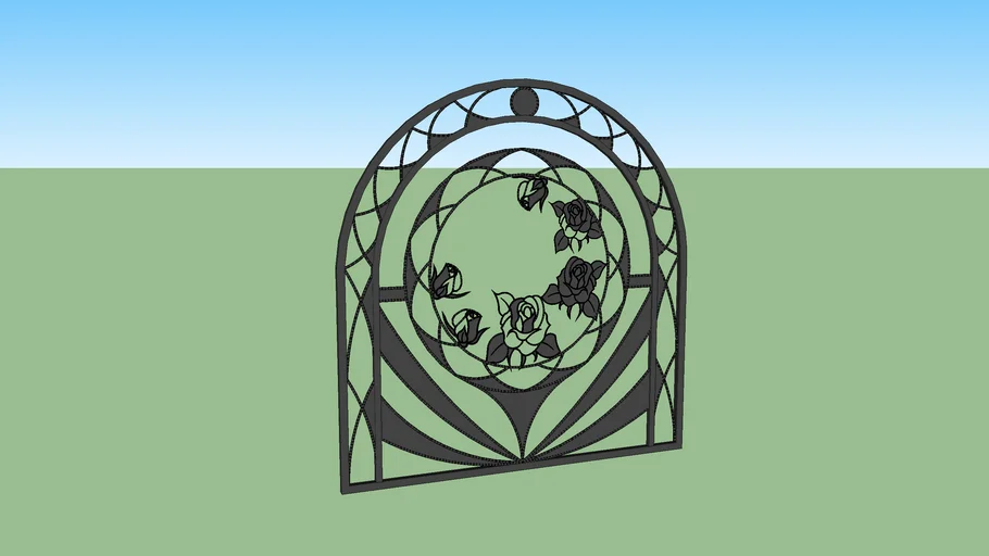 Gate, panel fence, lattice - Rose flower | 3D Warehouse