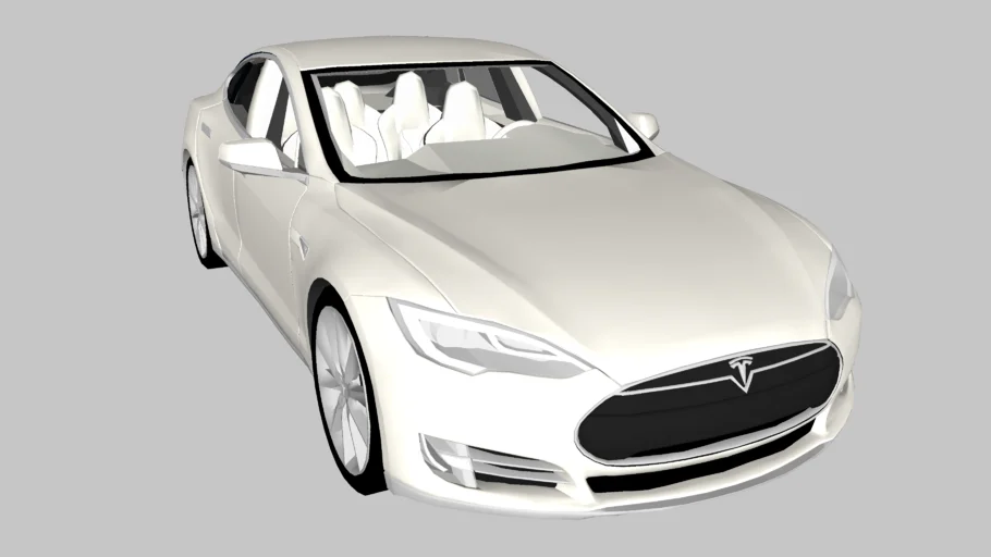 2014 Tesla Model S P100D (Pearl White) | 3D Warehouse