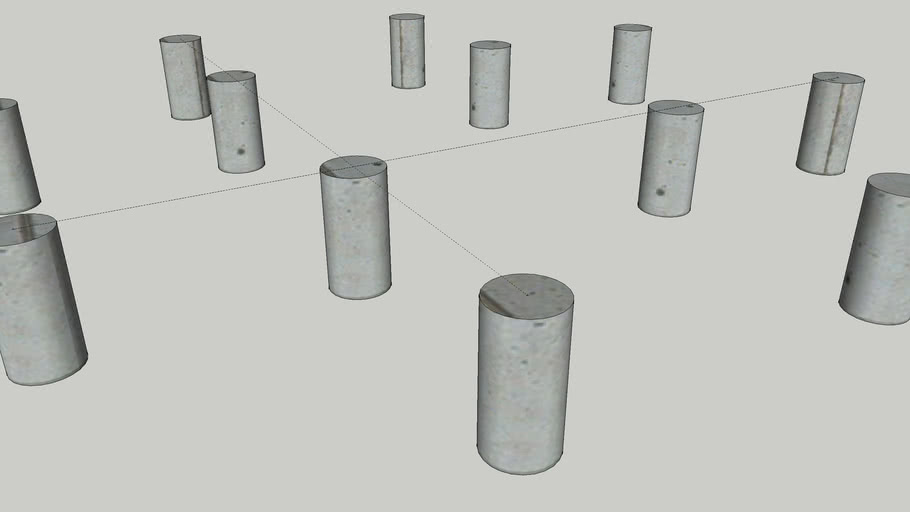 Octagon house concrete pier foundation | 3D Warehouse