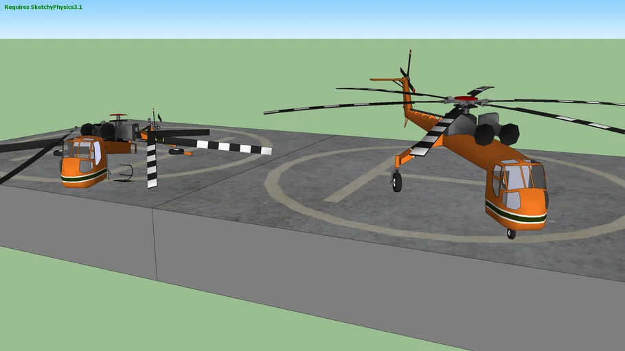 CRASH TEST MODEL 04 - HELICOPTER (S-64) DAMAGE MODEL | 3D Warehouse