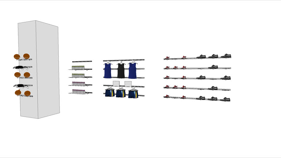 Aluminum Horizontal Mounting Strip for SlatWall Fixtures UniSlat | 3D ...